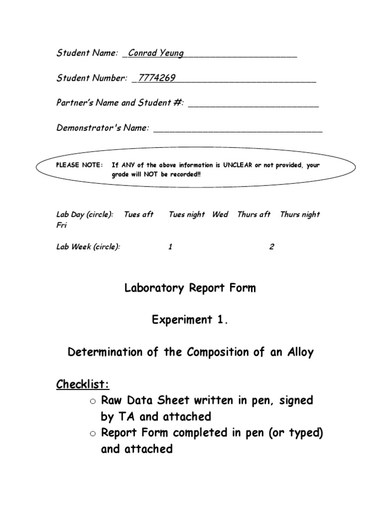 Chem Lab 1 (1st Year Gen Chem Uottawa) | PDF | Gases | Mole (Unit)