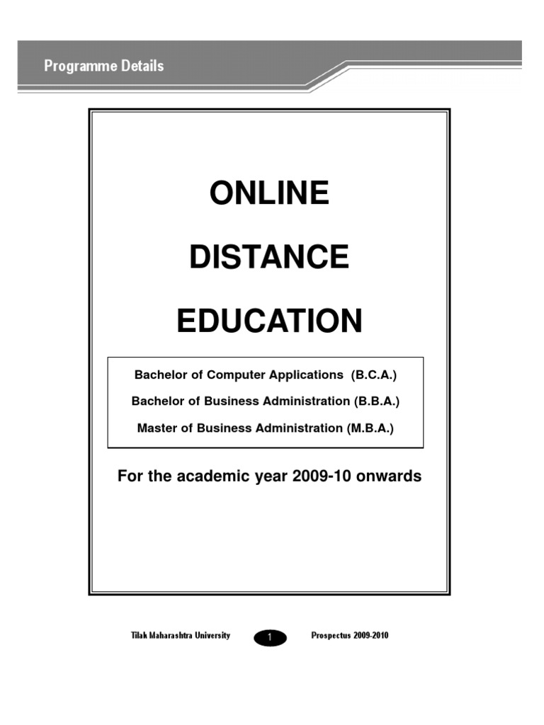 Online Distance Education: Programme Details | PDF | Business
