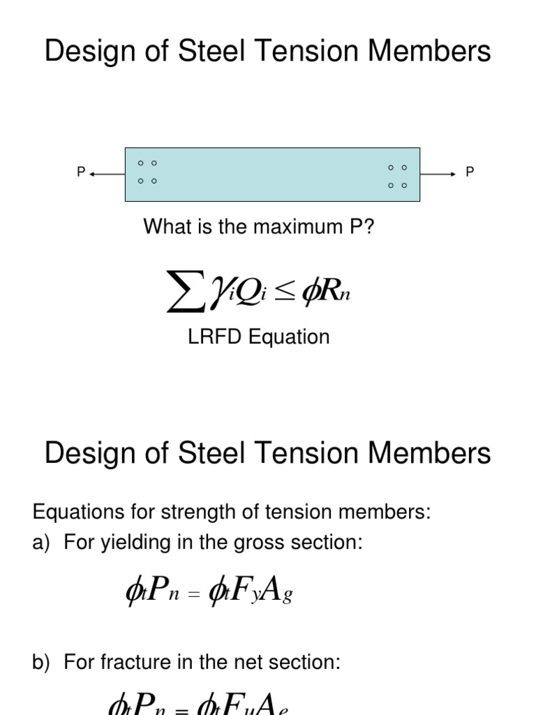 Steel Tension Member Design Guide | PDF