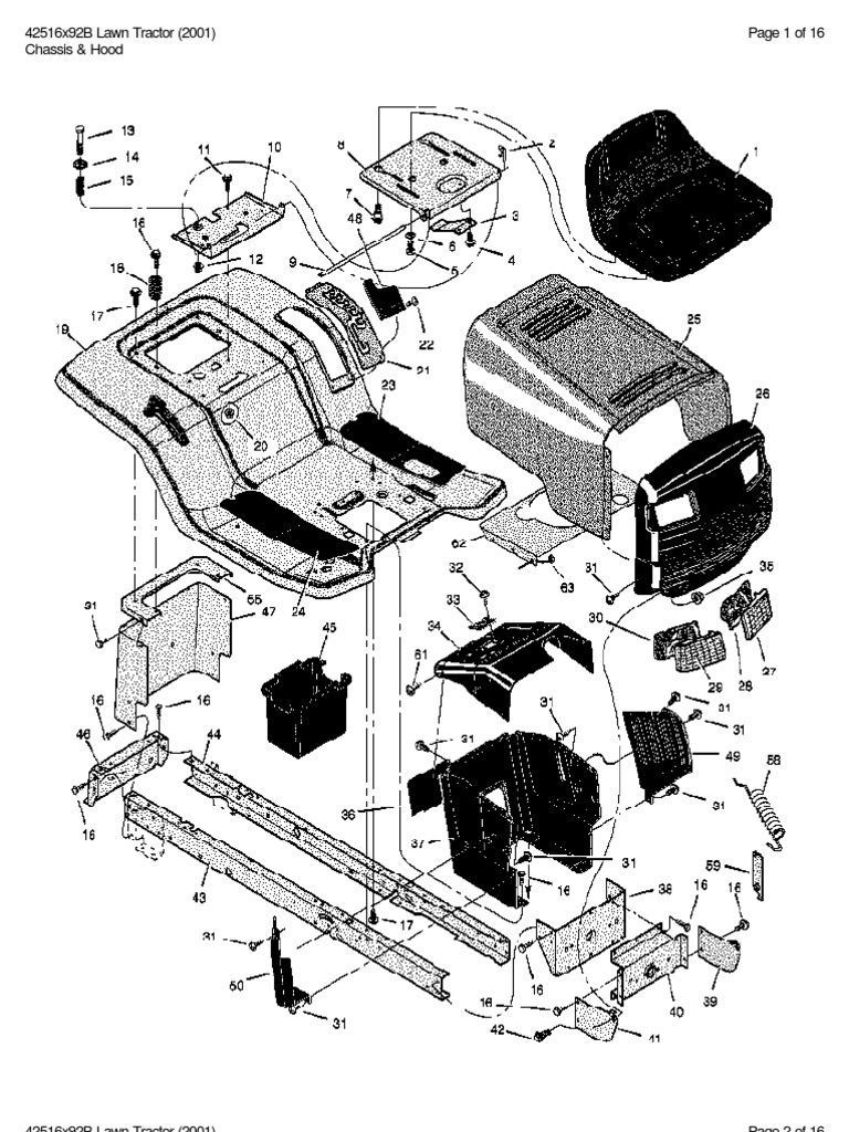 Murray Model 42516x92b Lawn Tractor (2001) Parts List | PDF | Lawn ...