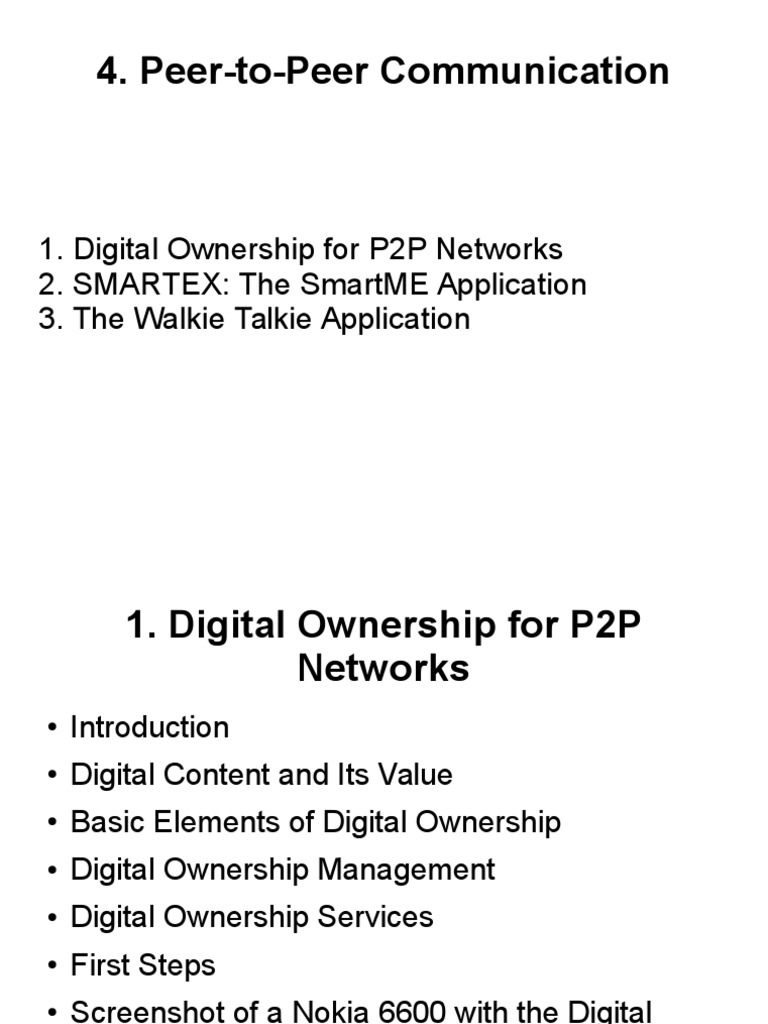 4 Peer to Peer Communication | Peer To Peer | Voice Over Ip | Free 30-day Trial | Scribd