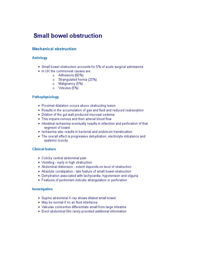 Bowel Obstruction in Pregnancy Overview | PDF