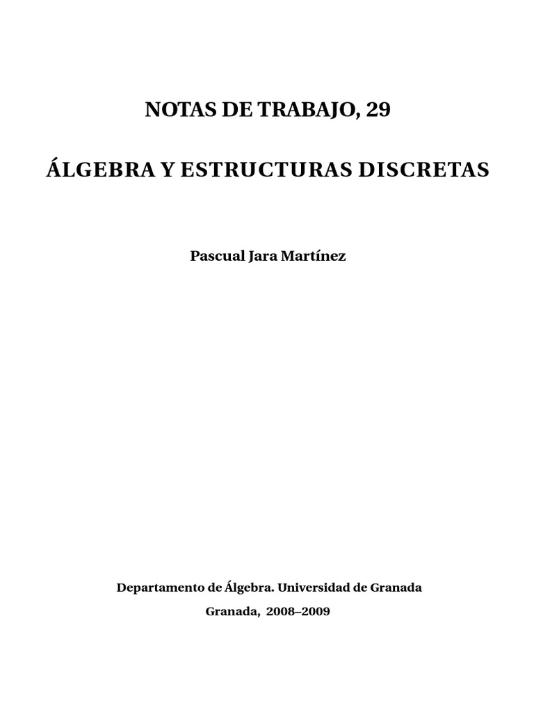 Algebra y Estructuras Discretas | PDF | Conjunto (Matemáticas) | infinito