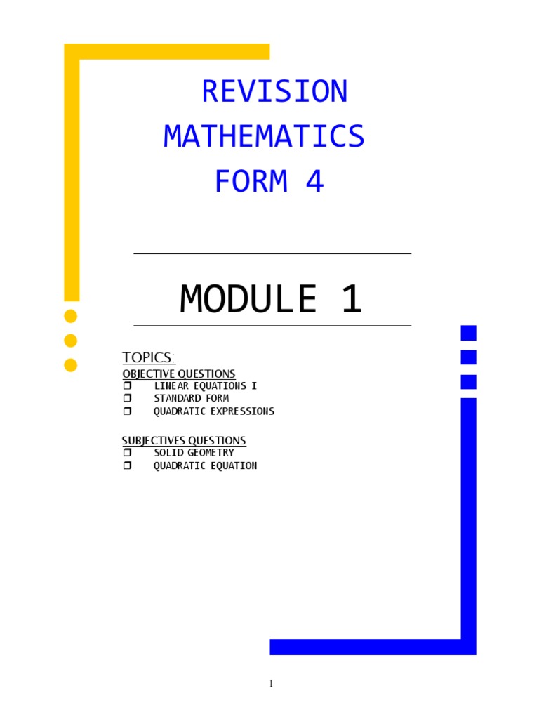 Revision Mathematics Form 4: Topics | PDF | Sphere | Volume