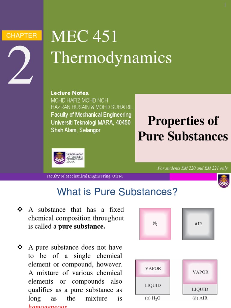 Chap2 Properties of Pure Substances | PDF | Latent Heat | Phase (Matter)