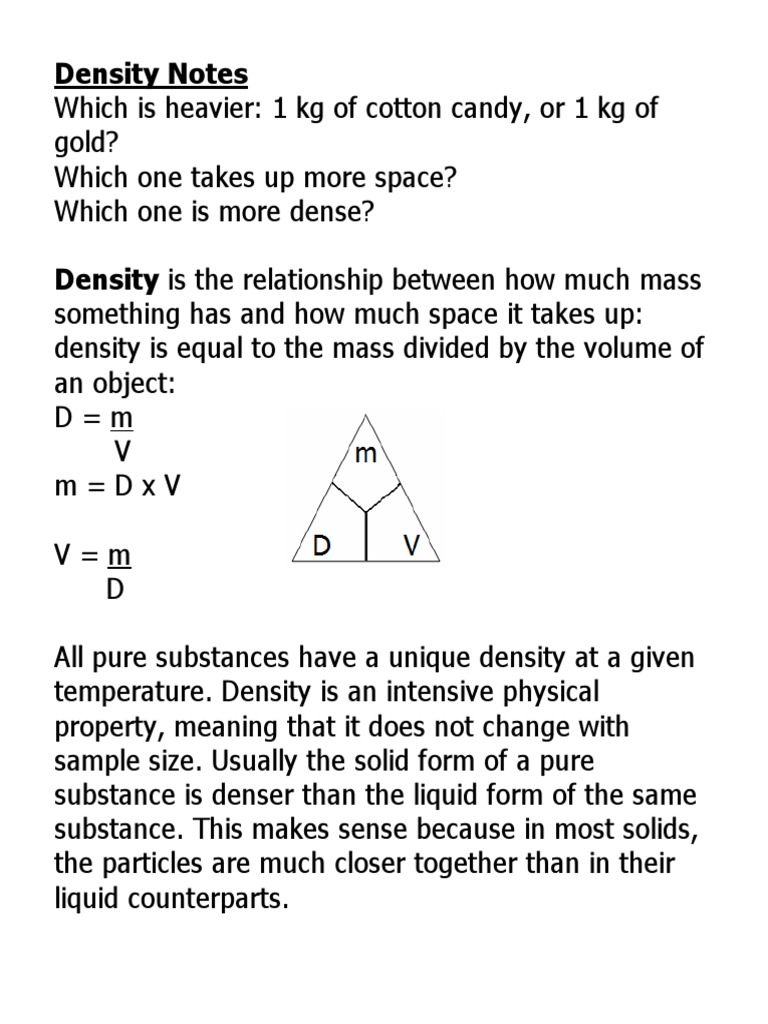 Density Notes | PDF