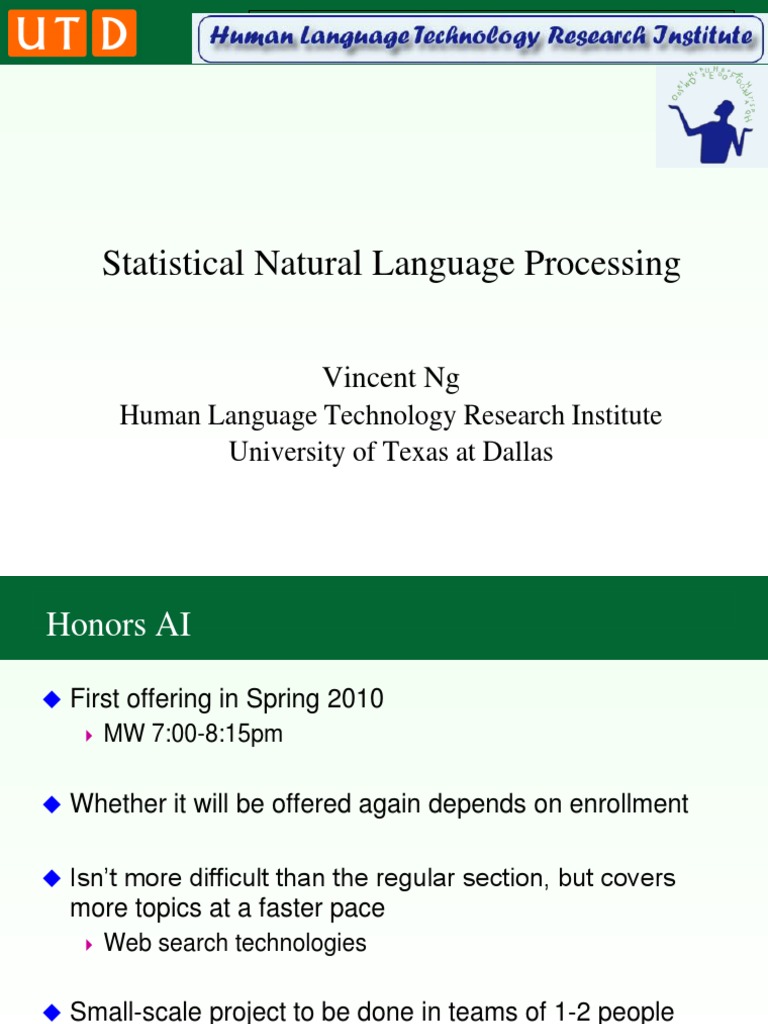 Statistical NLP | PDF | Artificial Intelligence | Intelligence (AI ...