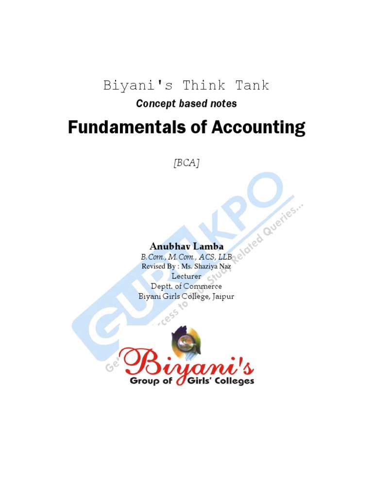 Fundamental of Accounting | Download Free PDF | Debits And Credits ...