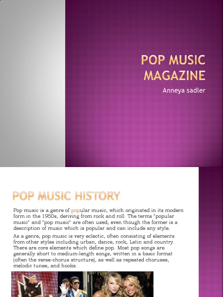 Pop Music Magazine Research | Download Free PDF | Pop Music | Popular Music