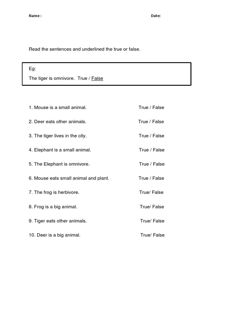 True or False Animal Facts Quiz | PDF | Home & Garden