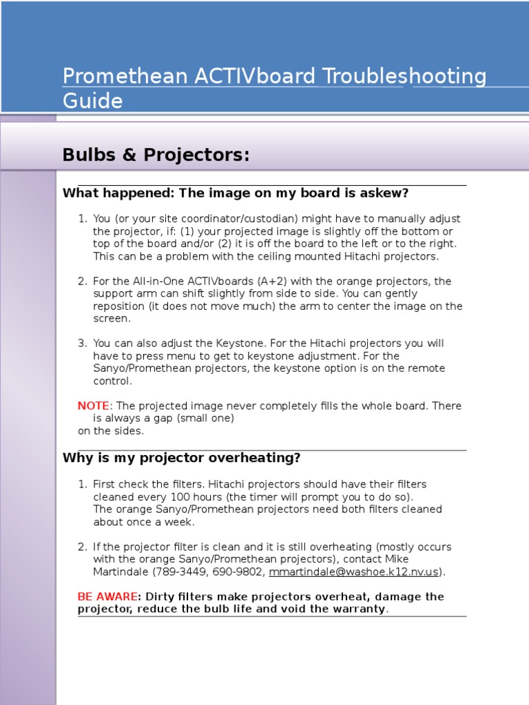 Promethean ACTIVboard Troubleshooting Guide | PDF | Computer File ...