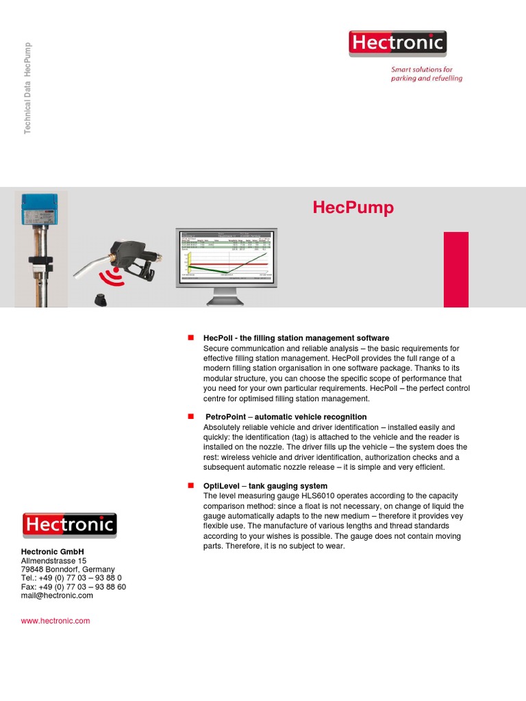 Product Data Sheet HecPump | PDF | Filling Station | Vehicles