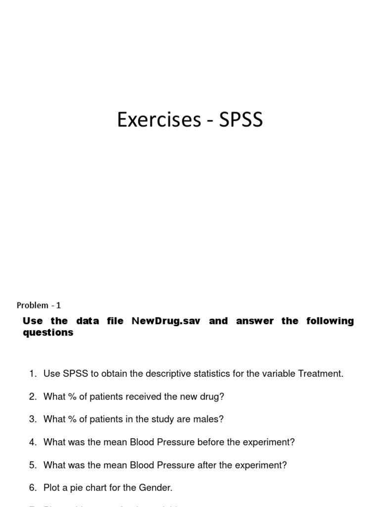 Exercises - SPSS | PDF | Descriptive Statistics | Statistics