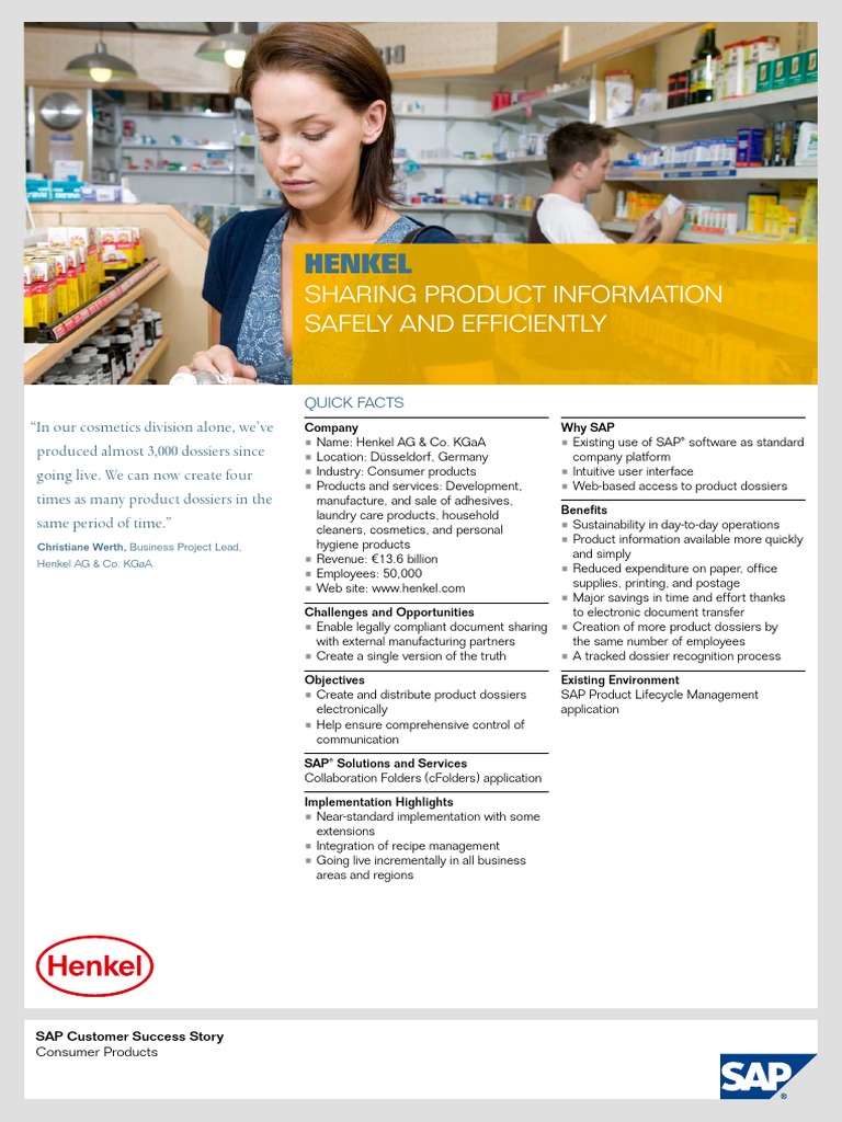 Henkel SAP Case Study | PDF | Product Lifecycle | Sap Se