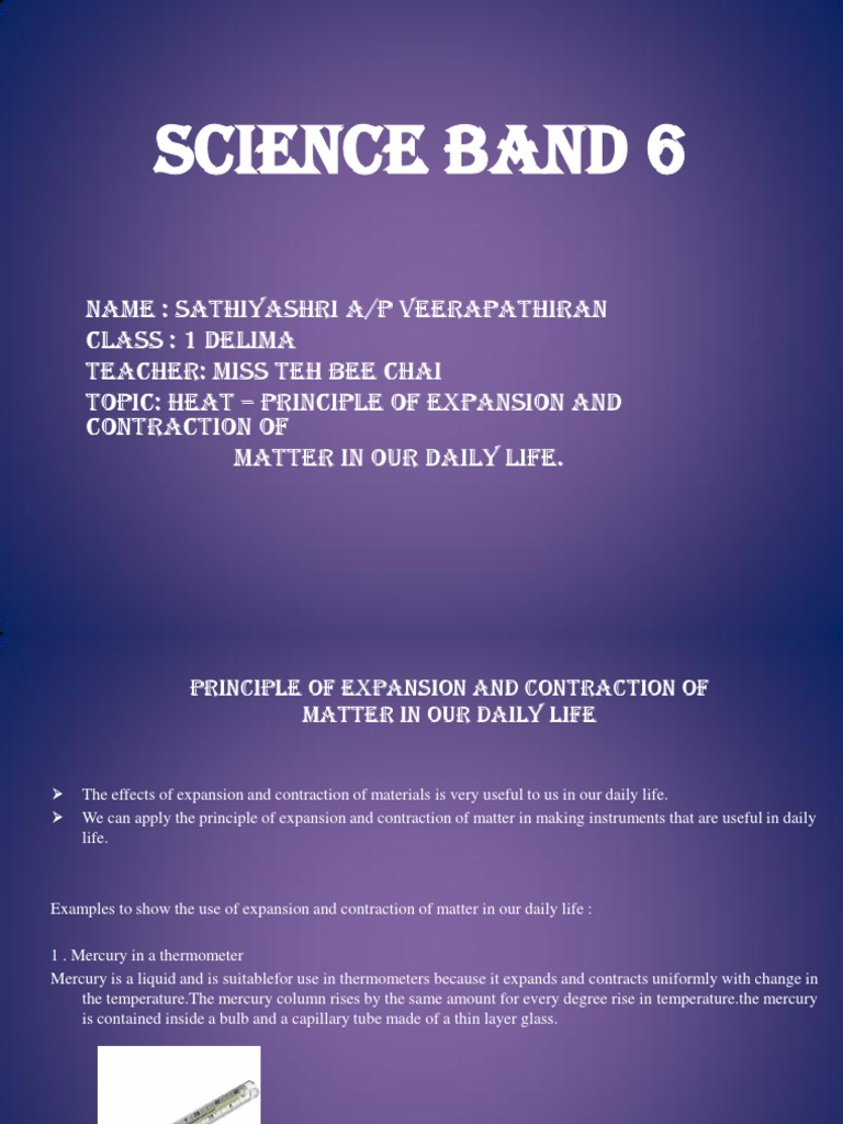 Principle of Expansion and Contraction of Matter in Our Daily Life | PDF