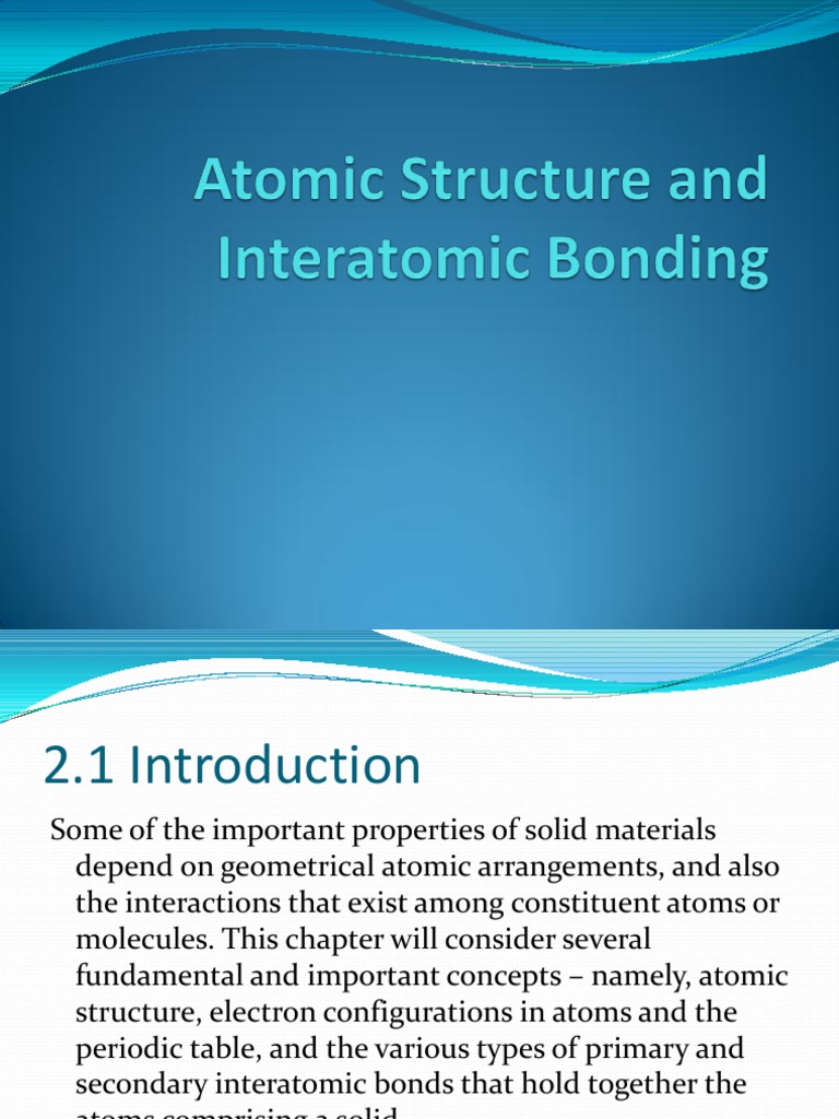 Overview of Atomic Structure and Bonding | PDF | Atoms | Atomic Orbital