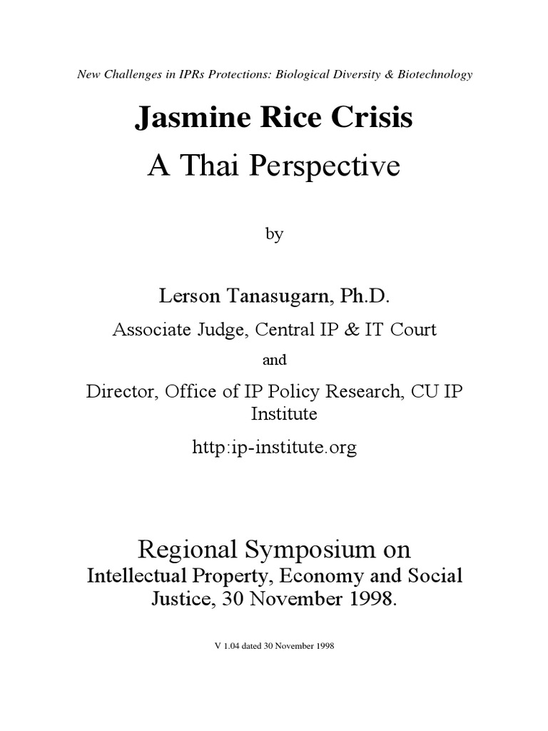 Jasmine Rice | PDF | Rice | Thailand