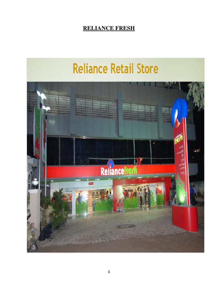 Reliance Fresh | PDF | Retail | Hypothesis