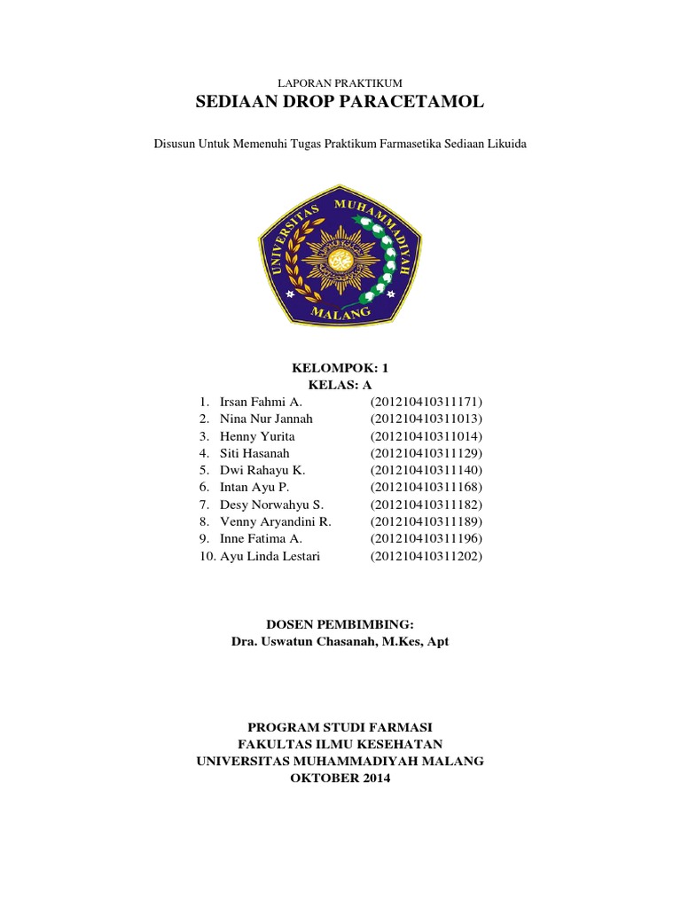 Formulasi Sediaan Drop Paracetamol | PDF