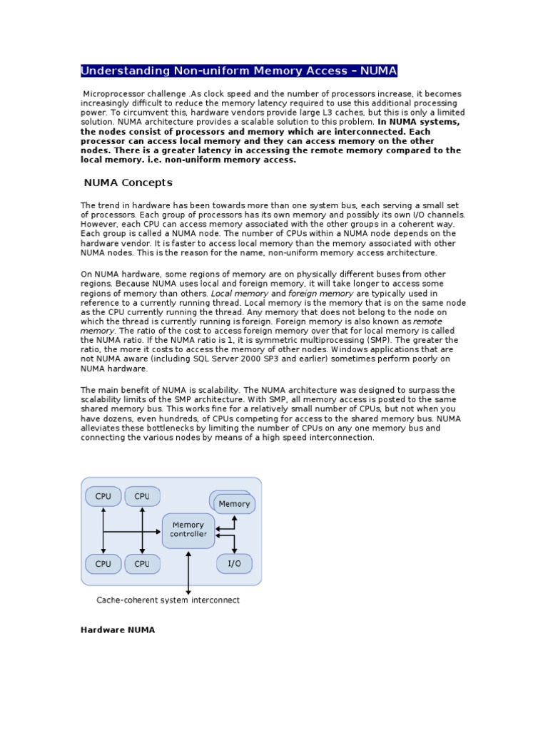 Understanding Non-Uniform Memory Access - NUMA | Download Free PDF ... Understanding Non-Uniform Memory Access - NUMA | Download Free PDF ...