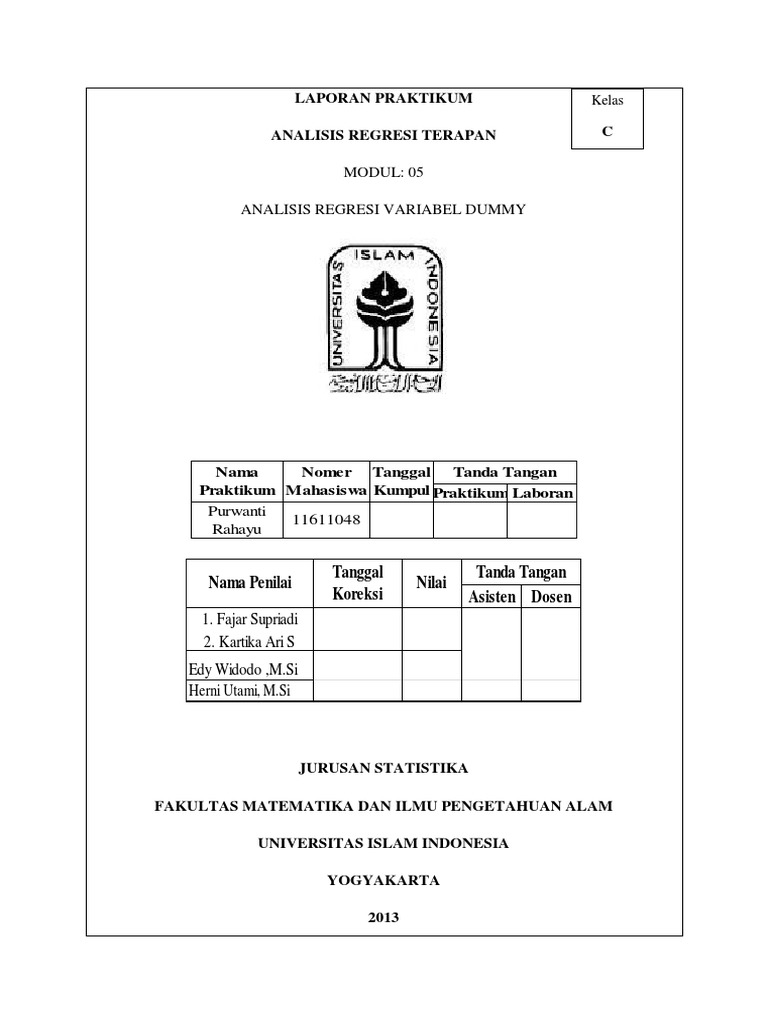 Analisis Regresi Variabel Dummy | PDF | Sains & Matematika