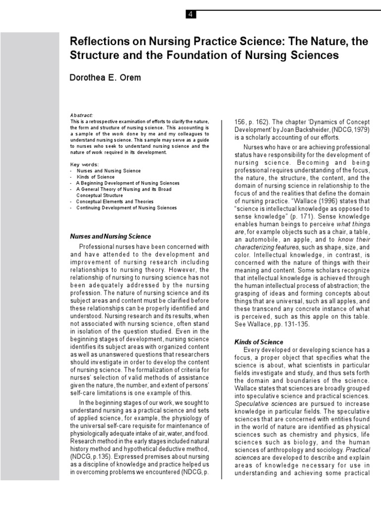 Reflections on Nursing Practice Science | Theory | Science