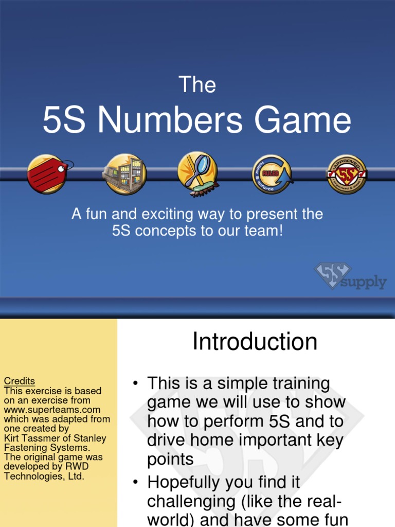 5S Numbers Game: A Fun and Exciting Way To Present The 5S Concepts To ...