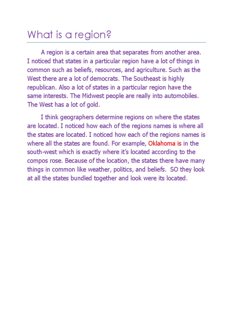 Understanding Geographic Regions | PDF