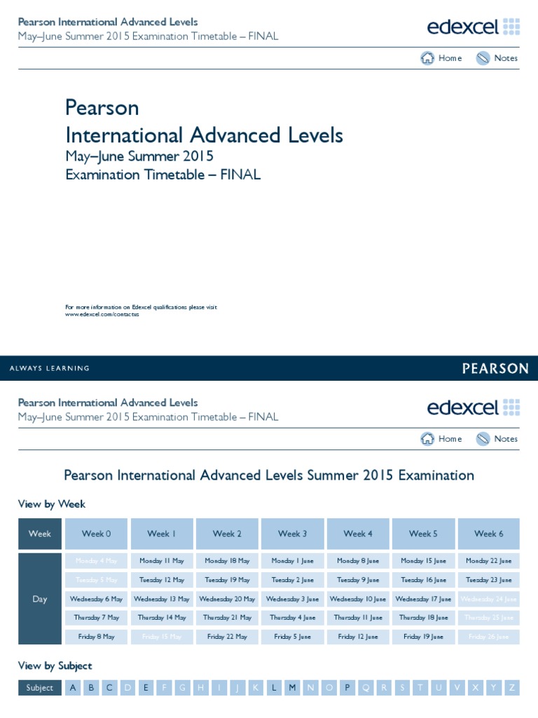 Edexcel June 2015 Time Table | PDF | Economics | Physics