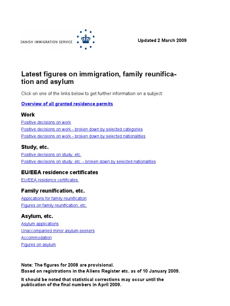 Denmark Immigration Statistics 2008 | PDF | Refugee | Immigration