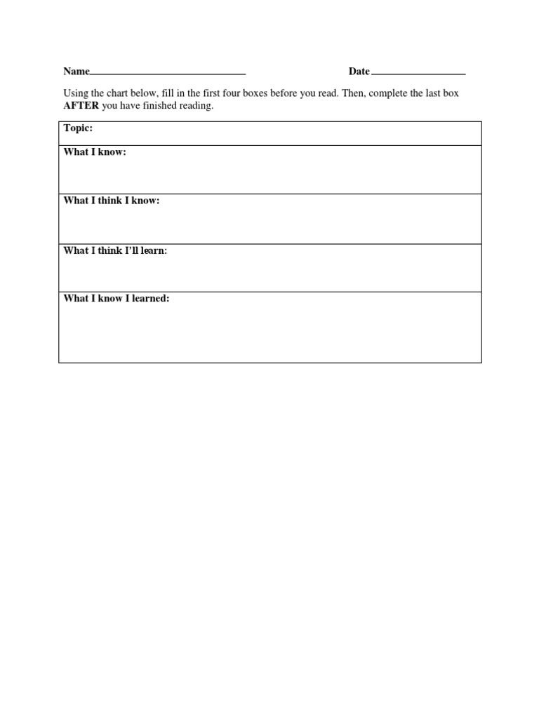 Reading Reflection Worksheet | PDF