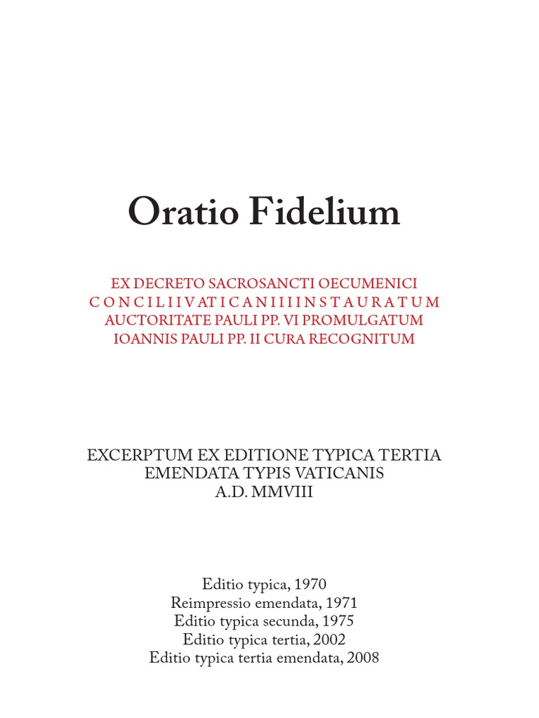 Oratio Fidelium | Cristo (título) | Oración