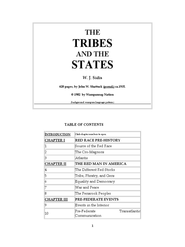 William James SIDIS - The Tribes and The States | PDF | Europe | Atlantis
