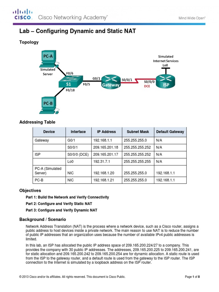 NAT | PDF | Ip Address | Gateway (Telecommunications)