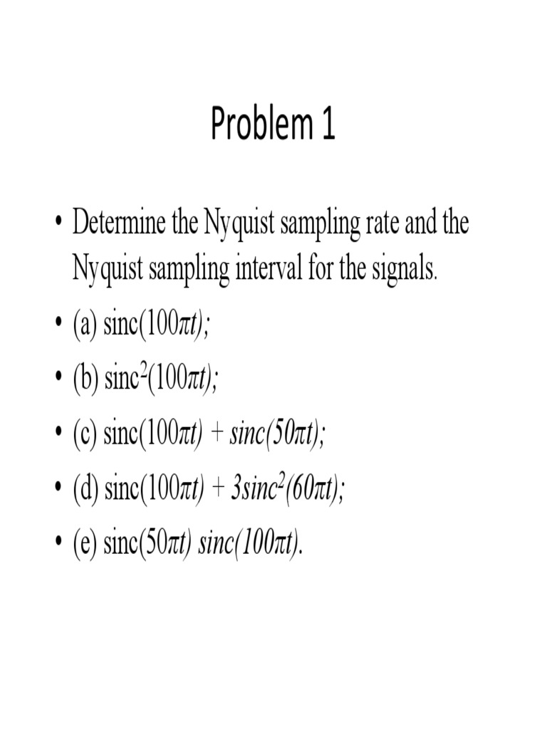 Tutorial On Sampling and PCM | PDF | Sampling (Signal Processing) | Bandwidth (Signal Processing)