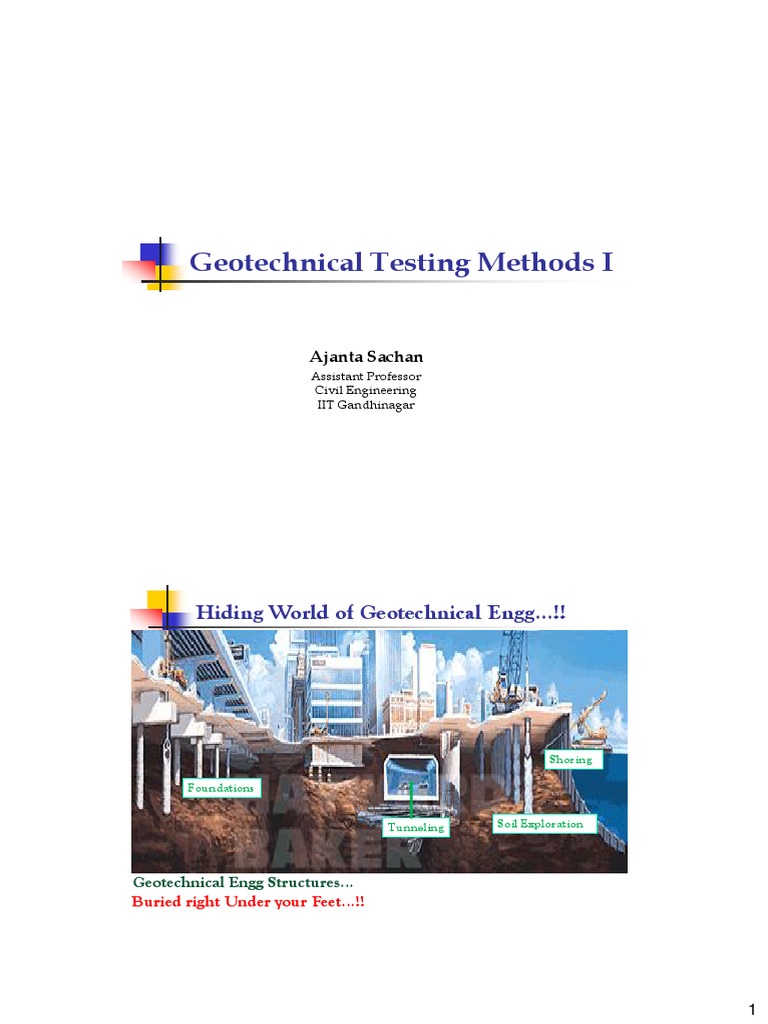 Geotechnical Testing Methods I As Pdf Geotechnical Engineering Soil