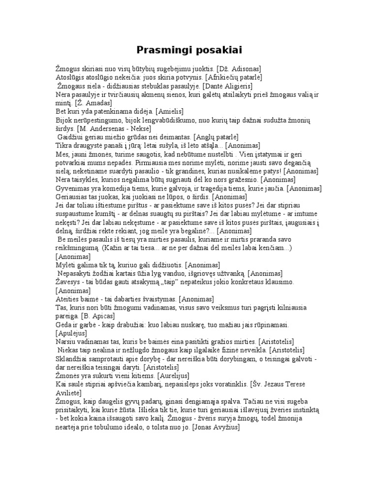 Prasmingi Posakiai | PDF
