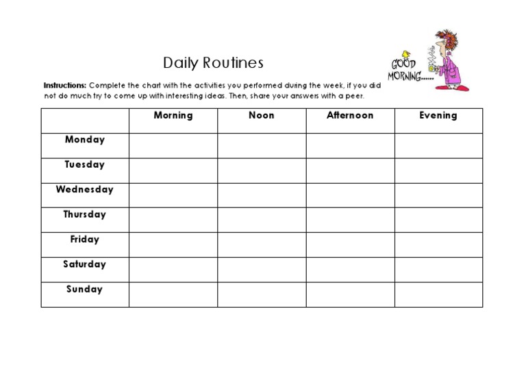Weekly Activity Chart Template | PDF
