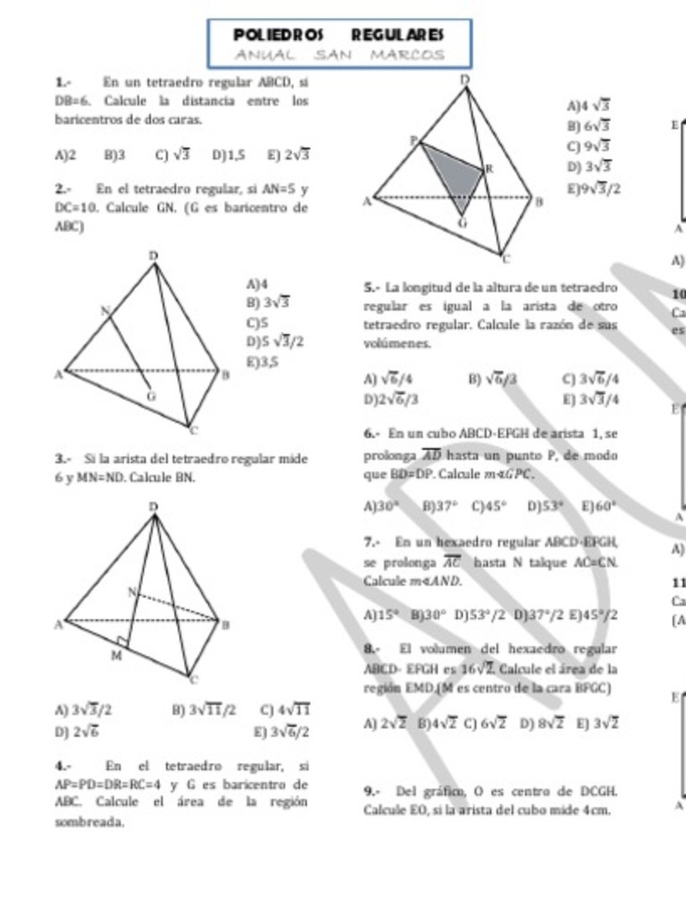 Tetraedro y Hexaedro Regular | PDF
