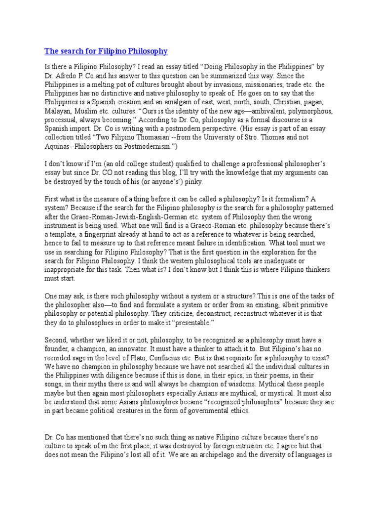 Exploring Filipino Philosophy | PDF