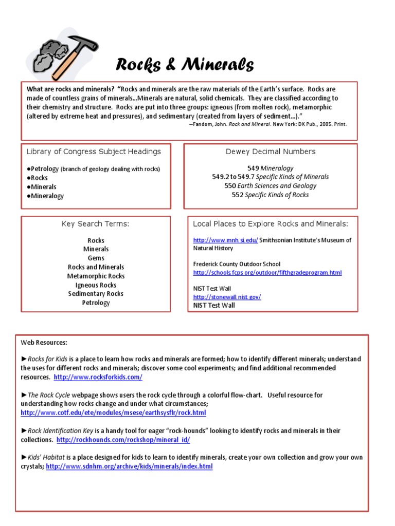 Rocks and Minerals: A Student Guide | PDF | Rock (Geology ...
