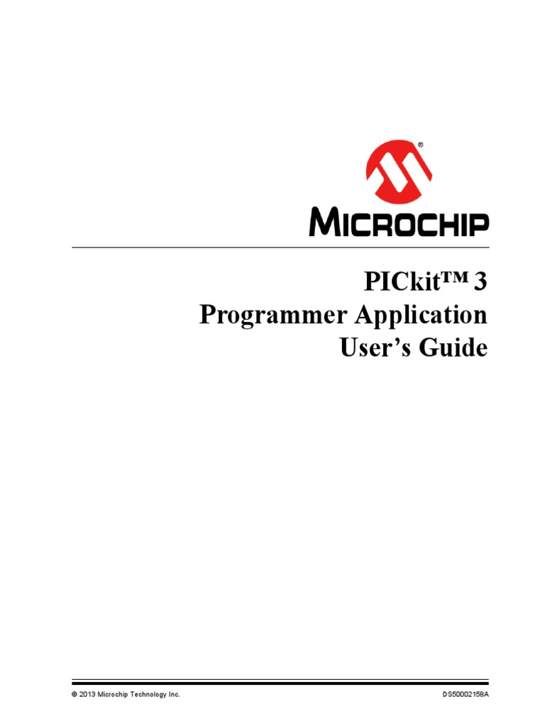 PICkit 3 Programmer Application User's Guide 50002158a | PDF | Usb | Microcontroller