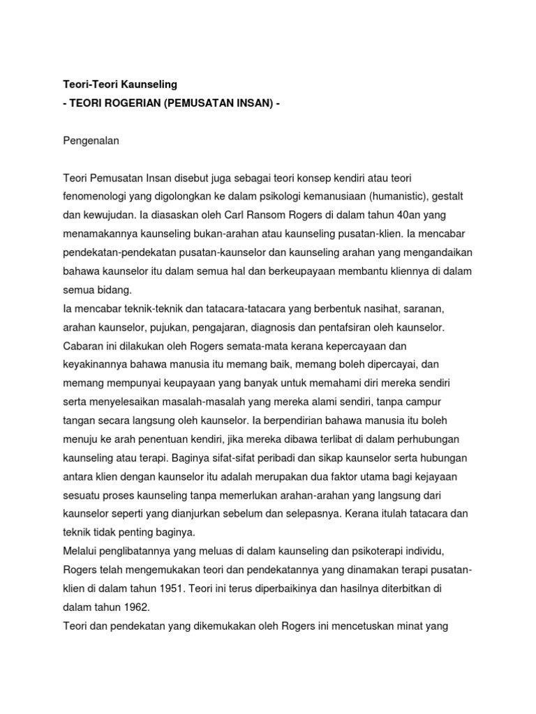 Teori Kaunseling | PDF