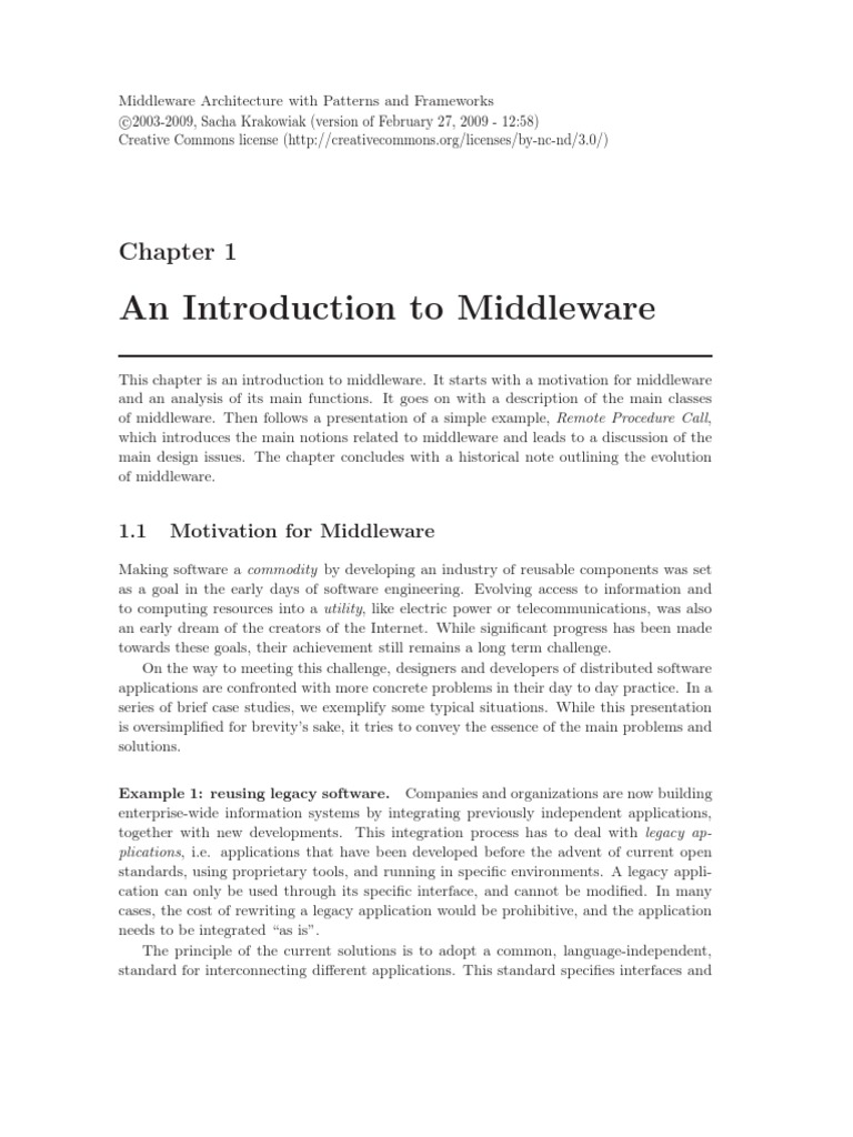 Introduction To Middle Ware | PDF | Component Based Software ...