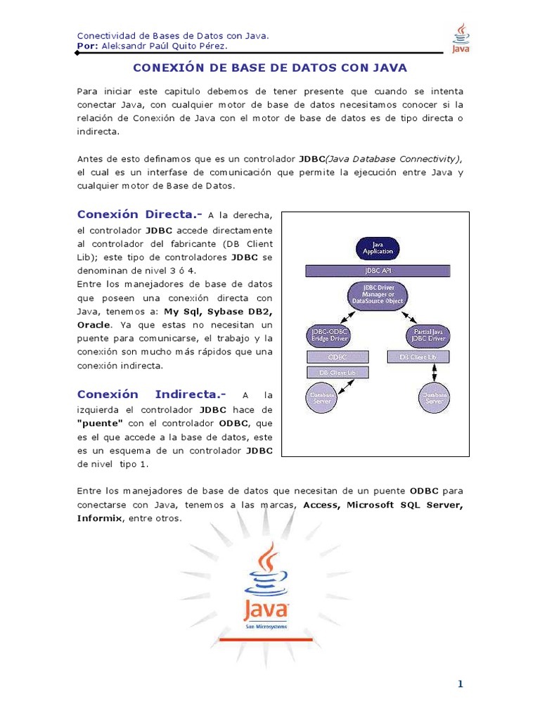 Conexion de Base de Datos Con Java | PDF | SQL | Java (lenguaje de ...