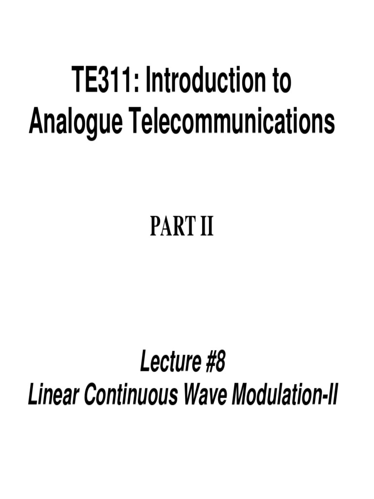 TE311 Lecture08 DSB SC Modulation | PDF | Modulation | Physical Layer Protocols