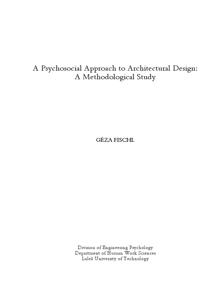 Human Psychology and Architecture | PDF | Perception | Stress (Biology)
