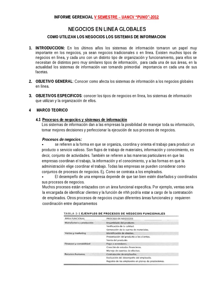 Modelo Informe Gerencial