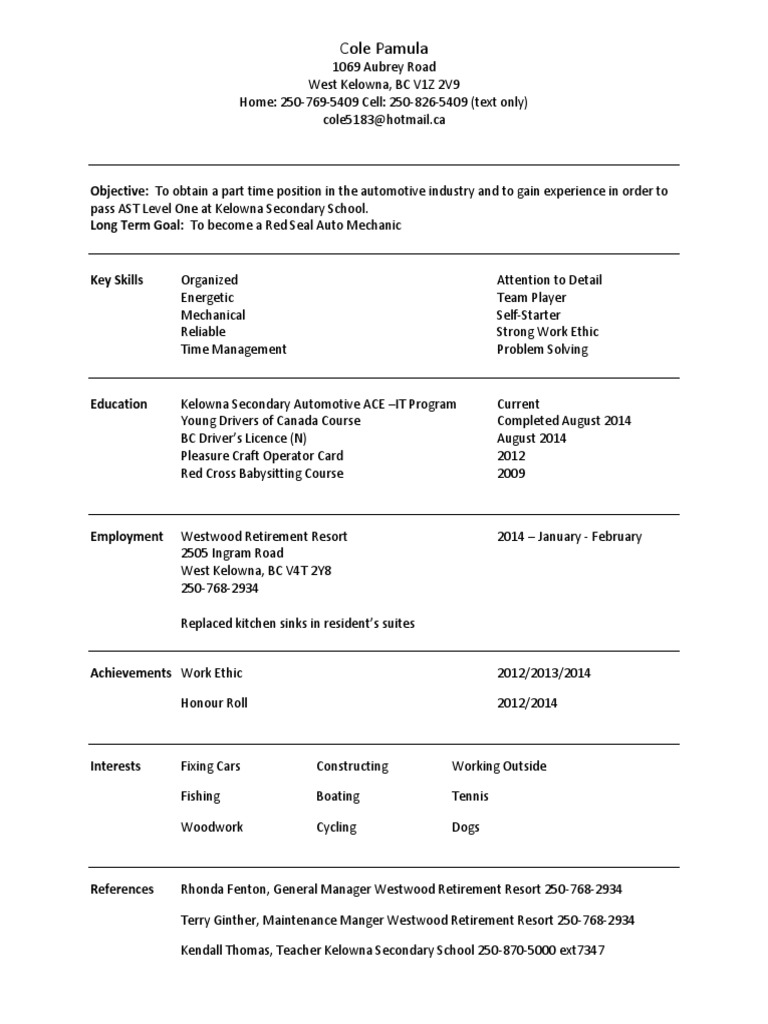 Cole Pamula Resume | PDF | Business