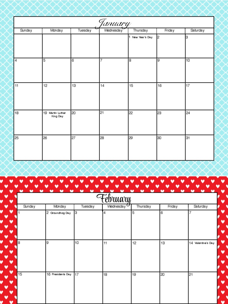 Free Printable 2015 Calendar | PDF